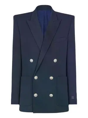 Balmain Grain De Poudre Blazer - Blue