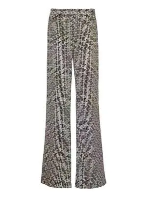 Balmain Monogram-pattern Trousers - Black