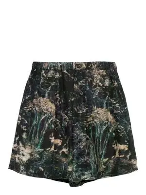 TAAKK Graphic-printed Shorts - Black