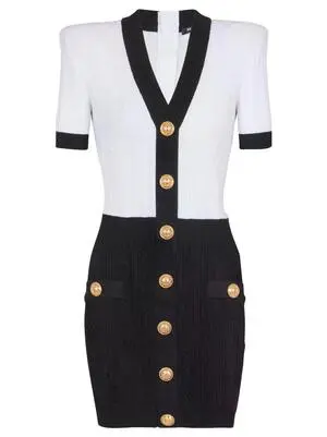 Balmain Cable-knit Bodycon Dress - White