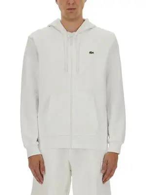 Lacoste Zipper Hoodie - White