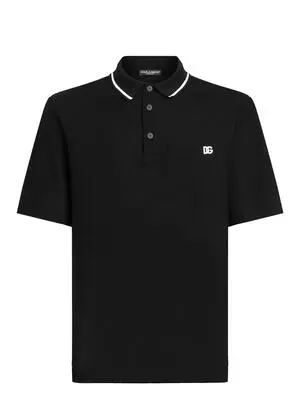 Dolce & Gabbana Cotton Piqué Polo Shirt - Black