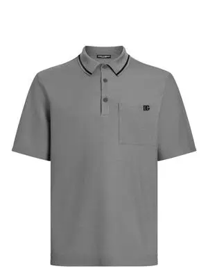 Dolce & Gabbana Cotton Piqué Polo Shirt - Grey
