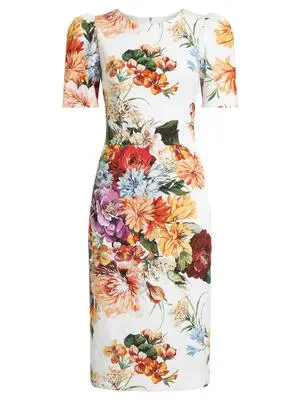 Dolce & Gabbana Cretonne Bouquet Sheath Dress - Print