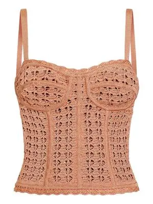 Dolce & Gabbana Viscose Bustier Tank Top - Brown