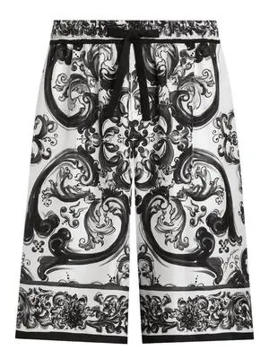 Dolce & Gabbana Majolica-print Silk Twill Trousers - Multicolor