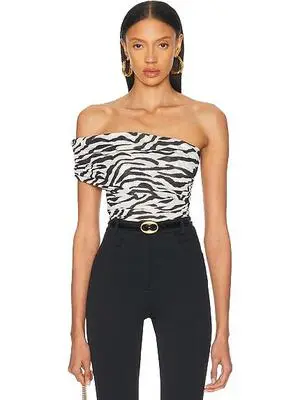 Ronny Kobo X Revolve Ranada Print Off-shoulder Top - Zebra