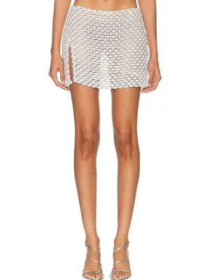 MAY MASHIAH X Sasha Embellished Skirt - White & Natural
