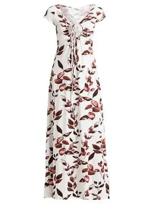 CIRCUS HOTEL Maxi Dress In Floral Print - White