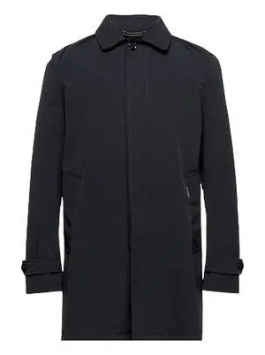 MOORER Solid Color Overcoat & Trench Coat Midnight Blue