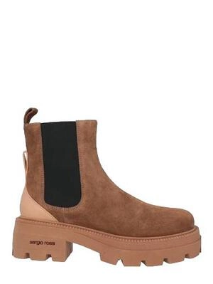 SERGIO ROSSI Suede Ankle Boots - Camel