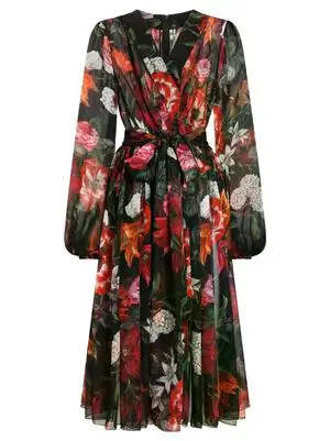 Dolce & Gabbana Silk Midi Dress - Black