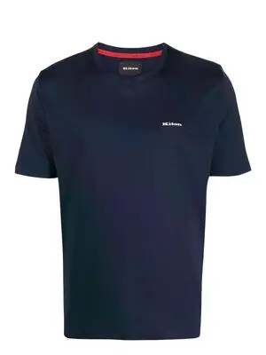 Kiton Logo-embroidered T-shirt - Blue