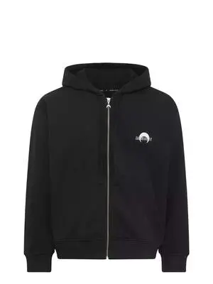 MARINE SERRE Zipped Hoodie - Black