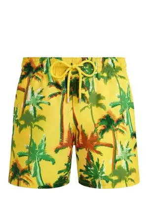 Vilebrequin Palms Print Swim Shorts - Yellow