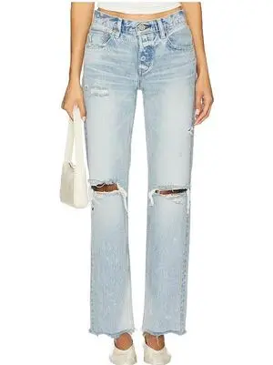 Moussy Vintage Odessa Straight-low Jeans - Light Blue
