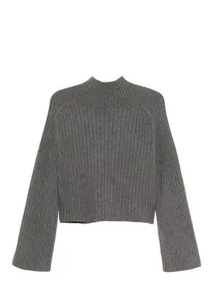 REFORMATION Brooke Cropped Jumper - Grey
