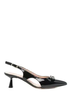 EVALUNA 60mm Leather Pumps - Black