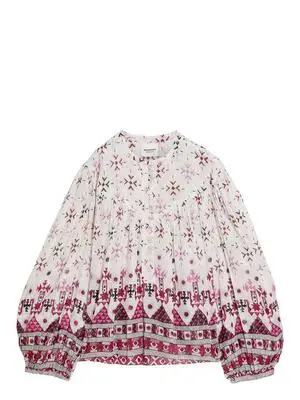 MARANT ETOILE Salika Metallic Printed Blouse - Pastel Pink