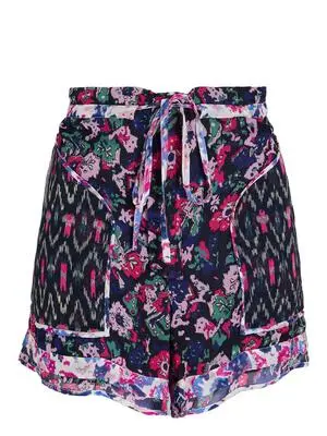 MARANT ETOILE Riolmy Printed Georgette Shorts - Midnight Blue