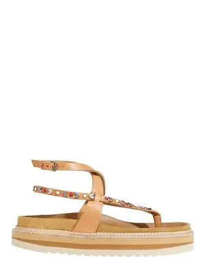 Isabel Marant Elham Studded Leather Sandals - Camel