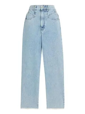 Isabel Marant Dilali Cropped High-rise Straight-leg Jeans - Light Denim