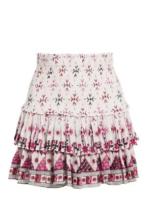 MARANT ETOILE Naomi Ruffled Printed Mini Skirt - Pastel Pink
