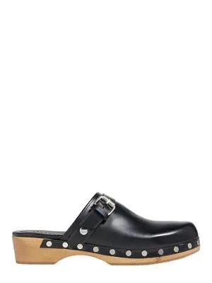 Isabel Marant Thalie Buckled Leather Clogs - Black