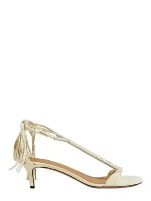 Isabel Marant Aatos Fringed Slingback Sandals - Ivory