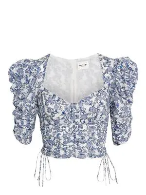 MARANT ETOILE Galaor Printed Top - Royal Blue
