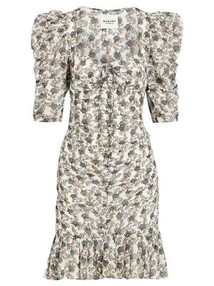 MARANT ETOILE Galdino Ruched Mini Dress - Camel