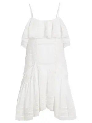 MARANT ETOILE Moly Lace-trimmed Cotton-voile Mini Dress - White