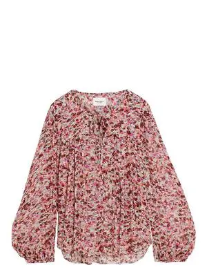 MARANT ETOILE Daytonea Printed Crepon Blouse - Claret
