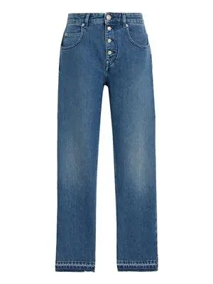 MARANT ETOILE Belden High-rise Straight-leg Jeans - Mid Denim