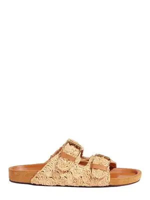 Isabel Marant Lennyo Raffia Slides - Beige