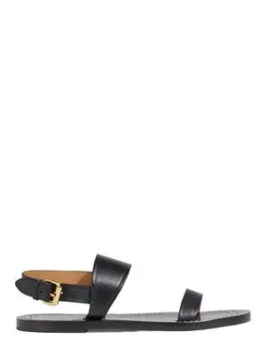 Isabel Marant Jizza Leather Slingback Sandals Black