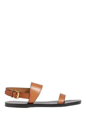 Isabel Marant Jizza Leather Slingback Sandals Tan