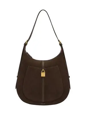 DEMELLIER The Siena Hobo Mocha Suede & Mocha Small Grain