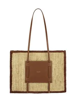 DEMELLIER DeMellier The Capri Canvas Tote Natural Raffia & Tan Smooth