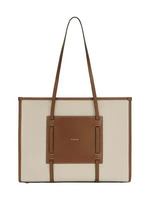 DEMELLIER DeMellier The Capri Canvas Tote Salt & Pepper Canvas Tan Smooth