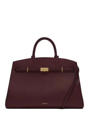 DEMELLIER The Hudson Bag Burgundy Small Grain