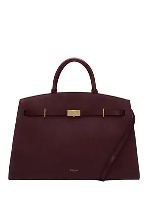 DEMELLIER The Hudson Bag Burgundy Suede & Burgundy Smooth