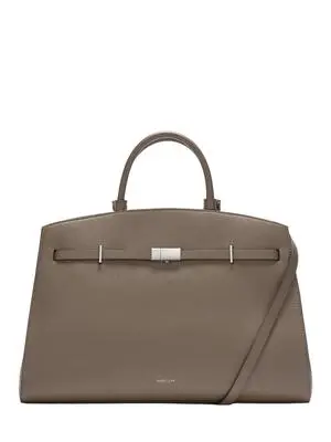 DEMELLIER The Hudson Bag Dark Taupe Small Grain