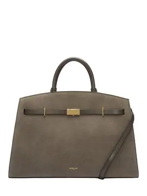 DEMELLIER The Hudson Bag Deep Olive Suede & Deep Olive Smooth