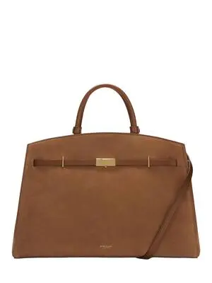 DEMELLIER The Hudson Bag Deep Tan Suede & Tan Smooth