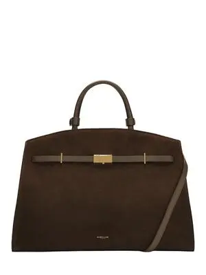 DEMELLIER The Hudson Bag Mocha Suede & Mocha Smooth