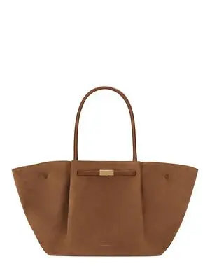 DEMELLIER The New York Tote Bag Deep Tan Suede & Tan Smooth