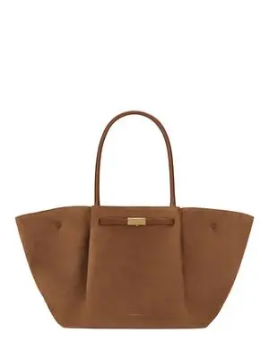 DEMELLIER The New York Tote Bag - Deep Tan Suede & Tan Smooth