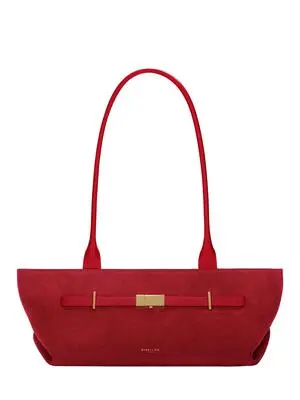 DEMELLIER The New York Shoulder Bag - Berry Red Suede
