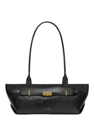 DEMELLIER The New York Shoulder Bag - Black Lizard-effect